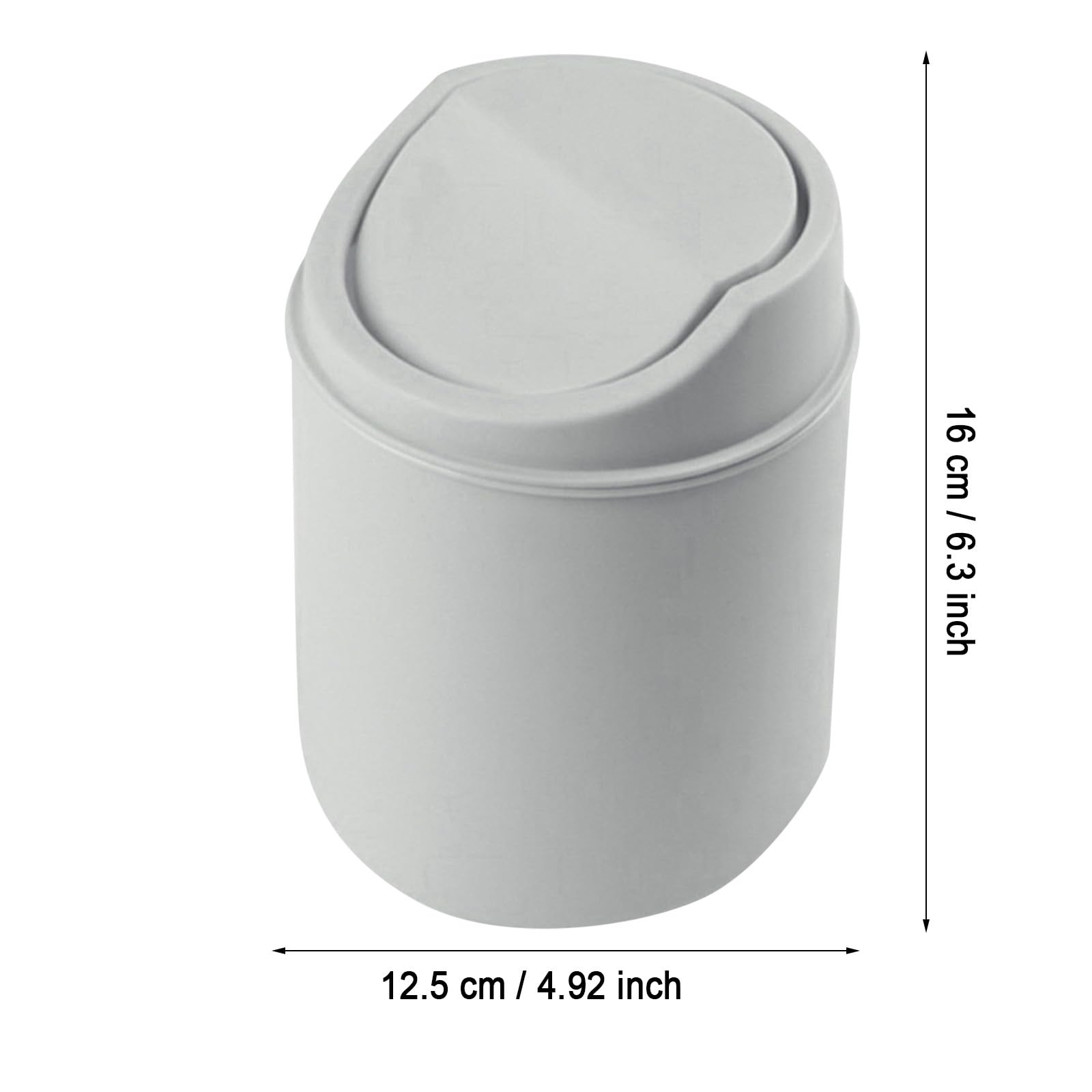 luezkyoig Desktop Trash Can 4.9 * 6.3 inch Mini Trash Can Waste Paper Basket Dustbin Can with Swing Lid for Office Kitchen Bedroom Bedside Table Vanity Living Room Dining Table Small Bbjects Storage