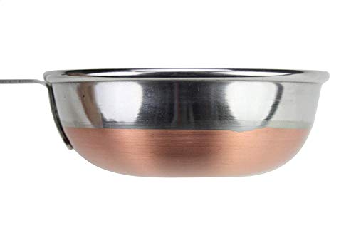 Khandekar Stainless Steel Spice Heating Tadka Frying Pan with Copper Bottom and Red Handle - 11 inch (28 cm)