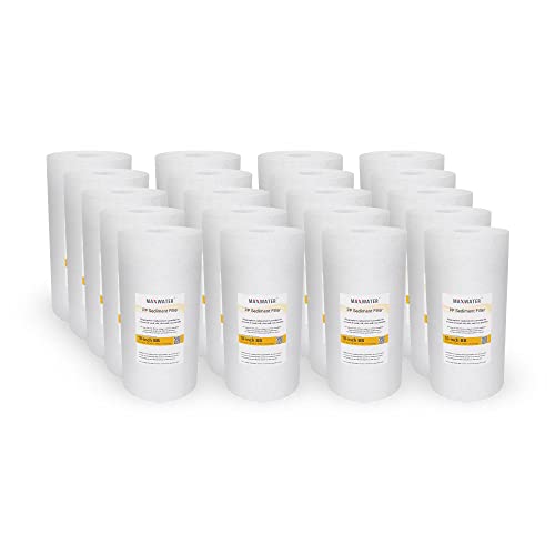 Max Water 5 Micron 10 inch x 4.5 inch Whole House Melt-Blown Polypropylene Sediment Water Filter Replacement Cartridge (Pack of 20)
