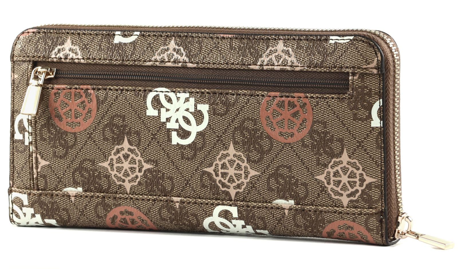 GUESS Eliette Large Zip Around Wallet, Latte Logo Multi