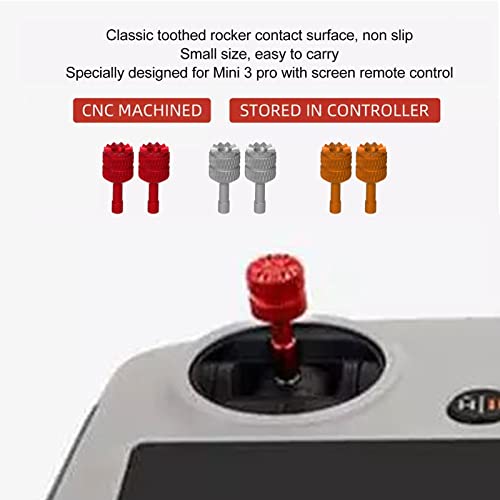 Jeanoko Remote Control Rocker Joystick, 2PCS Ergonomic Detachable Replacement RC Controller Sticks Aluminum Alloy for Outdoor(Red)