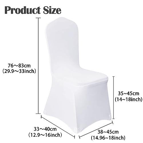 Vencede 10pcs White Stretch Spandex Chair Cover, Chair Covers for Wedding, Universal Fitted Chair Cover Protector for Party, Banquet, Event, Hotel(White 10PCS)