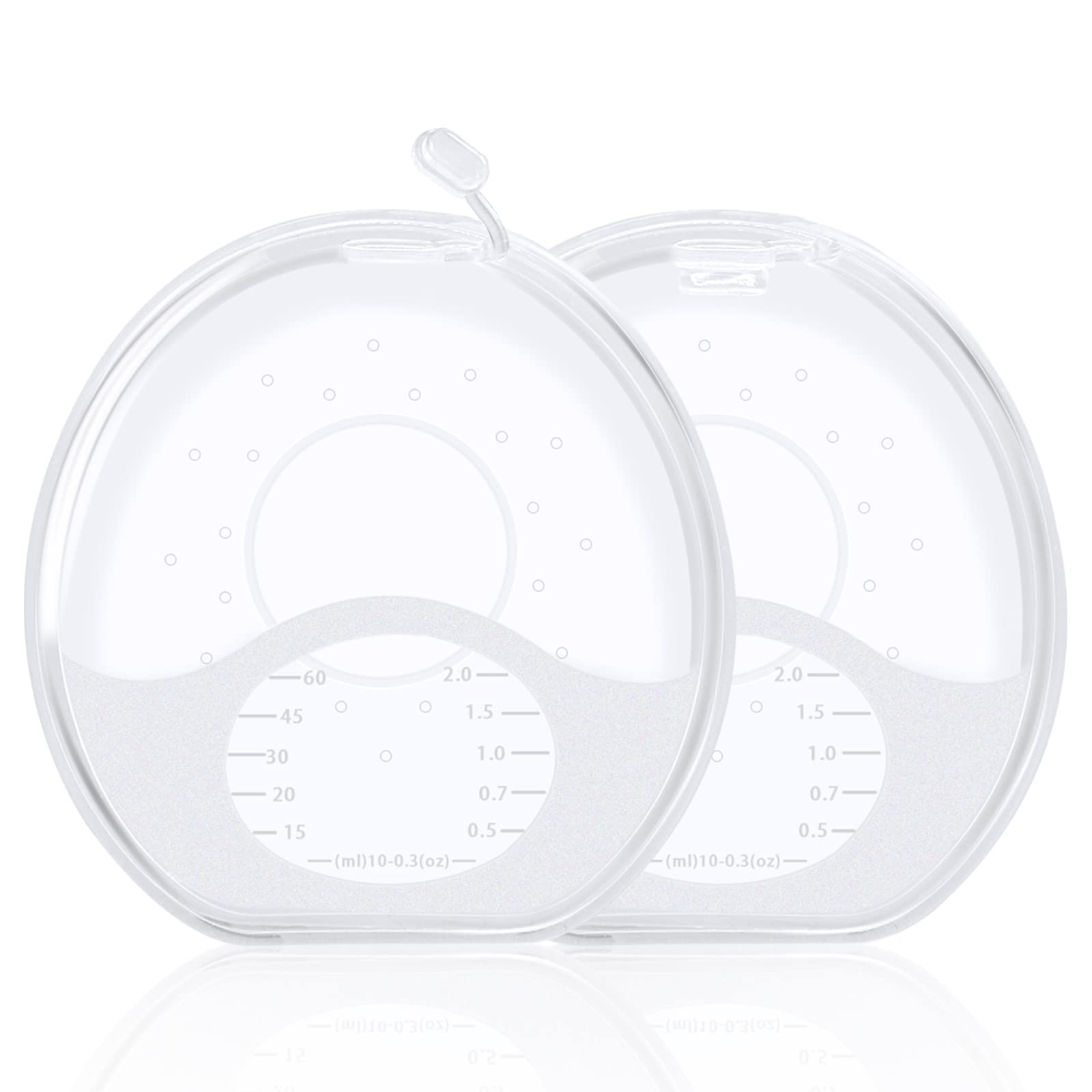 Lukinuo Milk Collector for Breastfeeding 2 Pack Breast Milk Catcher Silicone Breast Pad Nursing Cup Milk Saver for Nursing Moms Protect Sore Nipples Prevent Leaks