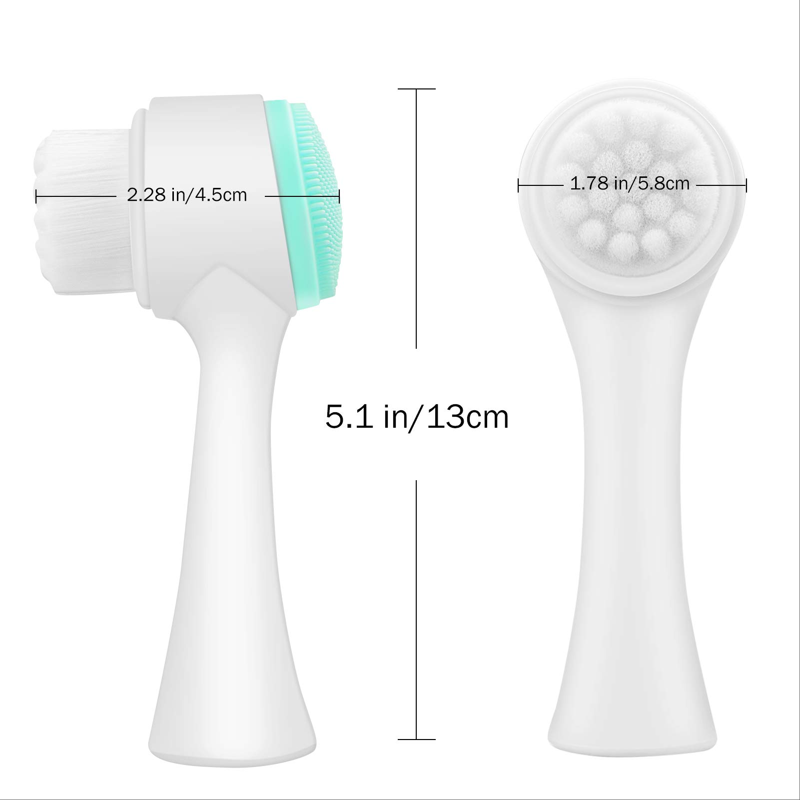 Face Brush - Manual Facial Cleansing Brush And Pore Cleansing Manual Dual Face Brush For Sensitive, Delicate, Dry Skin (Blue)
