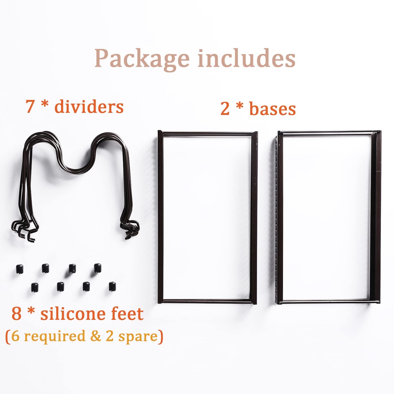 HAYAN Pot Rack Organizer Expandable Pan Holder for Cabinet, Adjustable Dividers, Pot Lid Organizer for Kitchen Counter and Cabinet (7 Compartments)