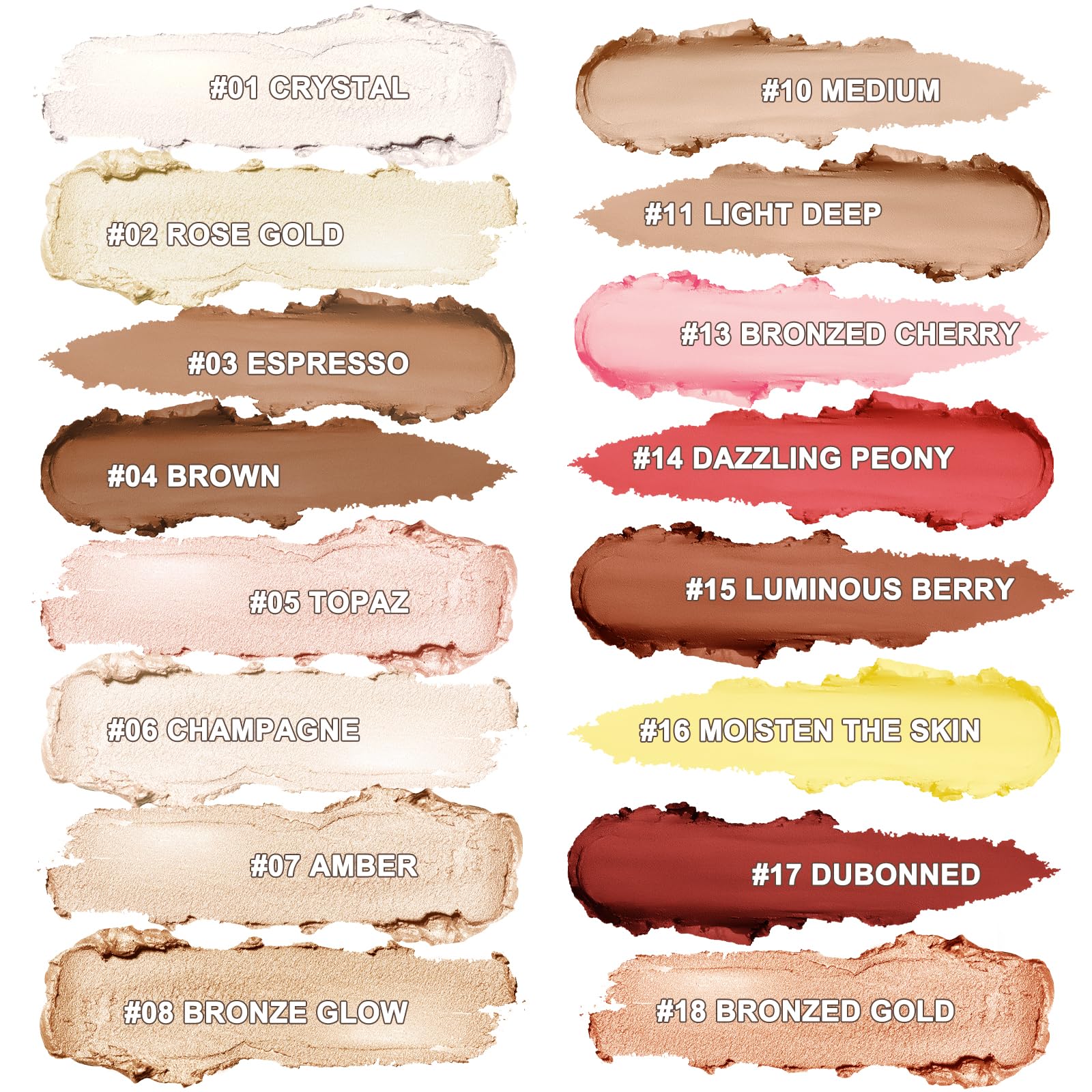 Face Cream Contour Stick Bronzer Stick Highlighter Stick Blush Stick Illuminator Makeup Glow Kit,Long Lasting Highly Piamented Skin Brighten Shadow Contour Bronzer Highlighter Blush Powder-A3