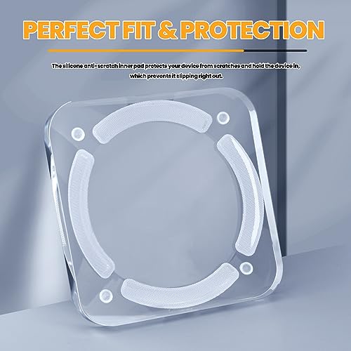Hazevaiy Acrylic Desktop Stand for Mac Mini and Mac Studio Two-Sided PMMA Transparent Dustproof Laptop Holder Cooling Heat Disspation Mount for Mac Mini Accessories Display (Transparent)