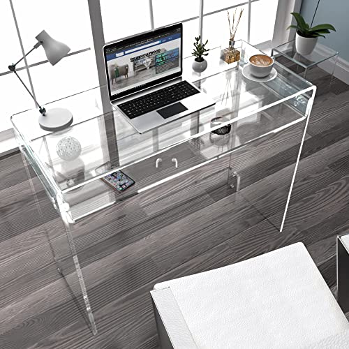 STAUBER Best Acrylic Desk (Waterfall Style: 34" W x 16" D x 30" H)