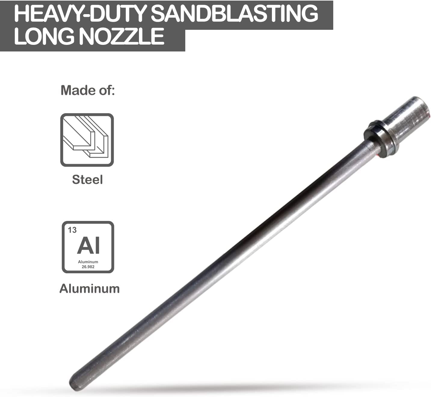 Le Lematec AS118 Blue Sandblaster and Sandblaster Long Nozzle Attachment Bundle