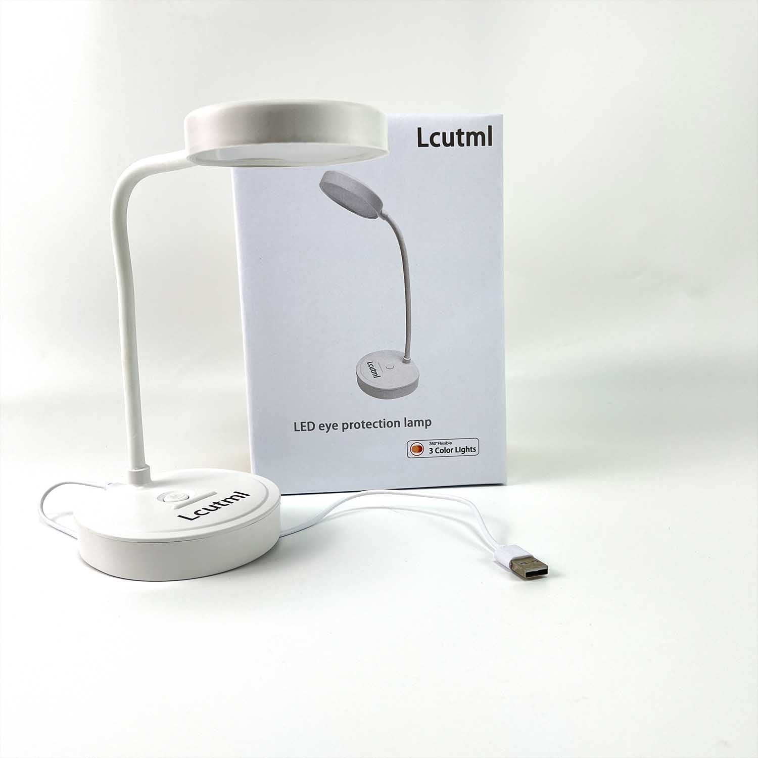 Lcutml lamps, Reading Dimmable Desk Light for Kids College Dorm, 10 Levels Brightness Table Lamp with Adapter, Eye-Caring Flexible Gooseneck