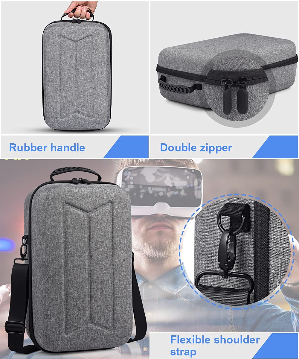For Oculus Quest 2 Case, IALEGANT For Oculus Quest 2 Carrying Case,For Oculus Quest 2 Accessories Bundle Can Anti-vibration for Oculus Quest 2 VR Gaming Headsets and Controllers Accessories(Gray)