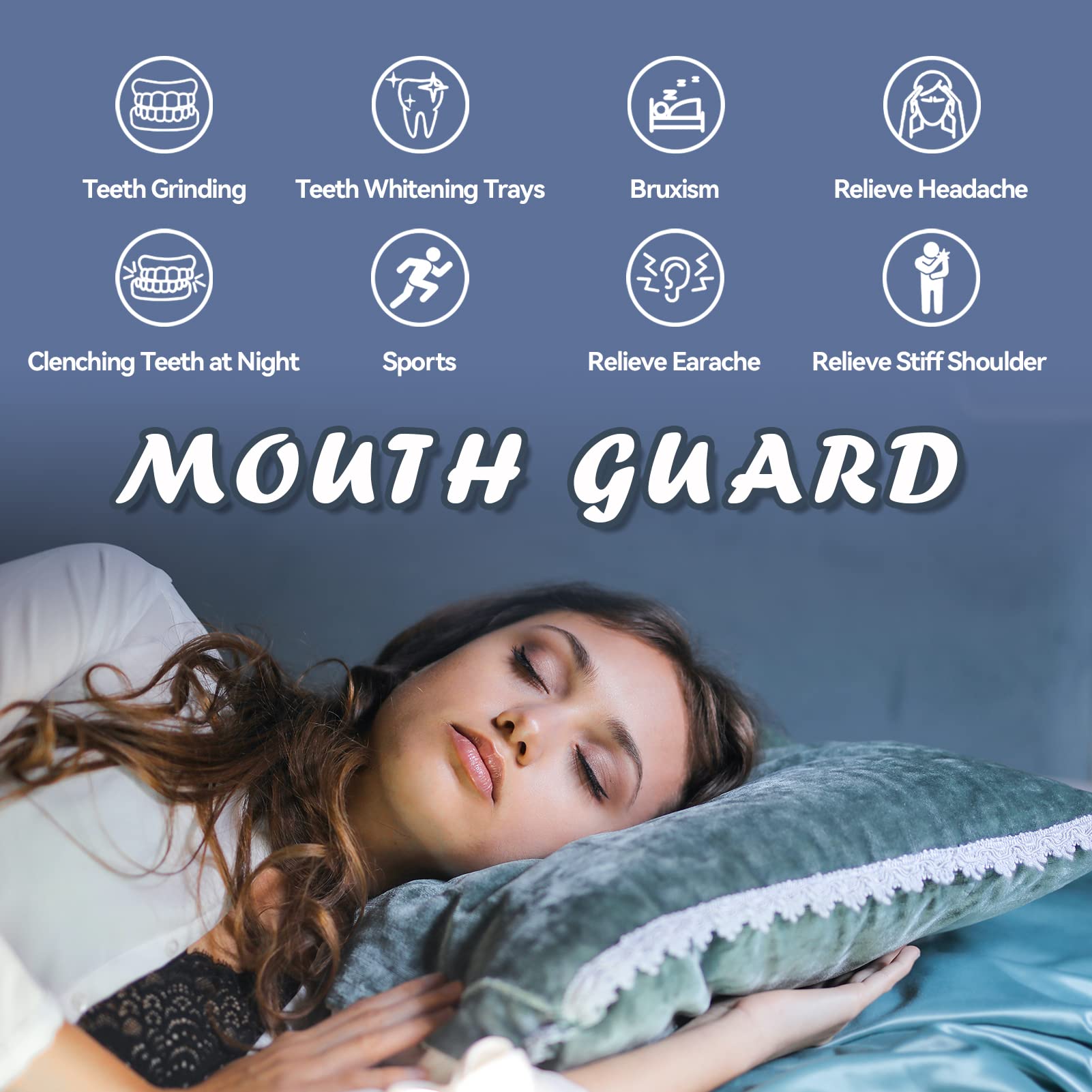 Kids Mouth Guard for Teeth Grinding at Night, Pack of 8 Moldable Night Guards for Clenching Teeth, Bruxism, Sport Athletic, Whitening Tray