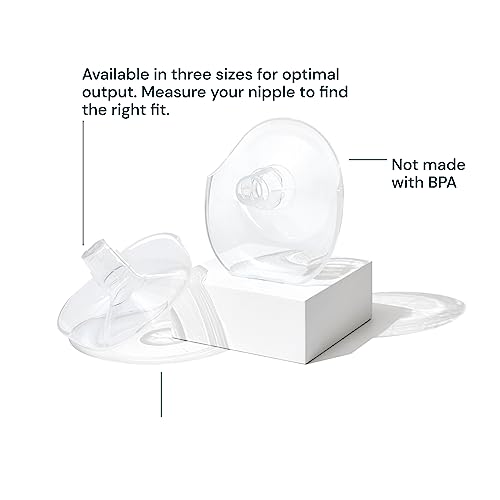 Willow Go Wearable Breast Pump Flanges, 2-Pack | Breast Shield for Willow Go™ Hands Free, Cord Free Double Electric Breast Pump | | Clear, 27mm