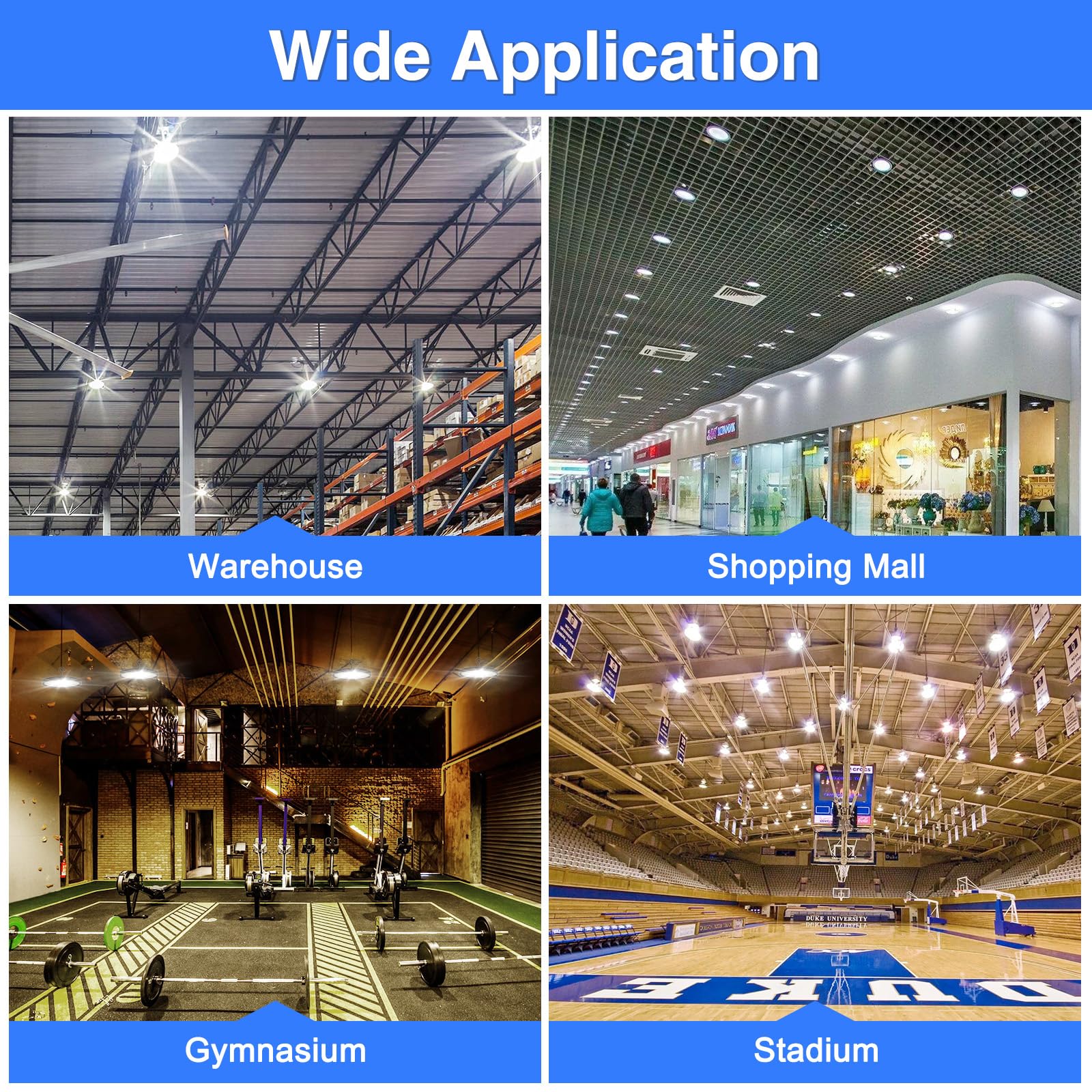 OPENLUX 150W UFO LED High Bay Light, UL DLC Listed, IP65 Waterproof, 22500LM, 5000K, 0-10V Dimmable, Commercial Grade, 5 Year Warranty