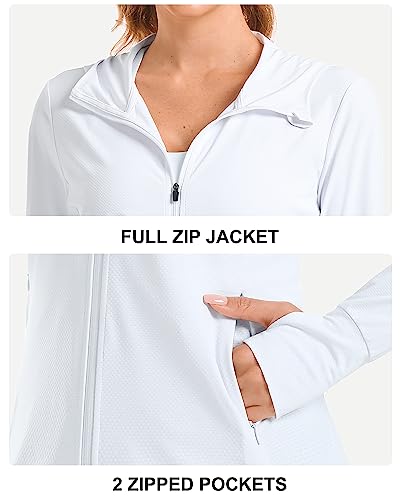 Stelle Women's UPF 50+ Sun Protection Hoodie Jacket Full Zip Long Sleeve with Pockets SPF Hiking Shirt Outdoor