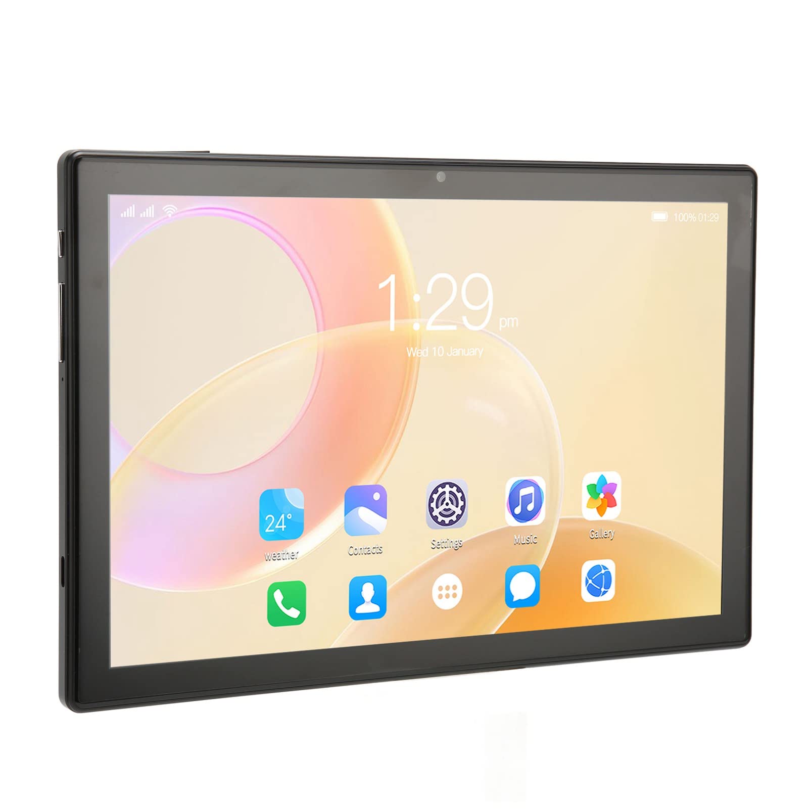 HEEPDD Student Tablet, Dual Camera Black 6GB RAM 256GB ROM Office Tablet 10 Inch IPS Work 2 Cards (US Plug)