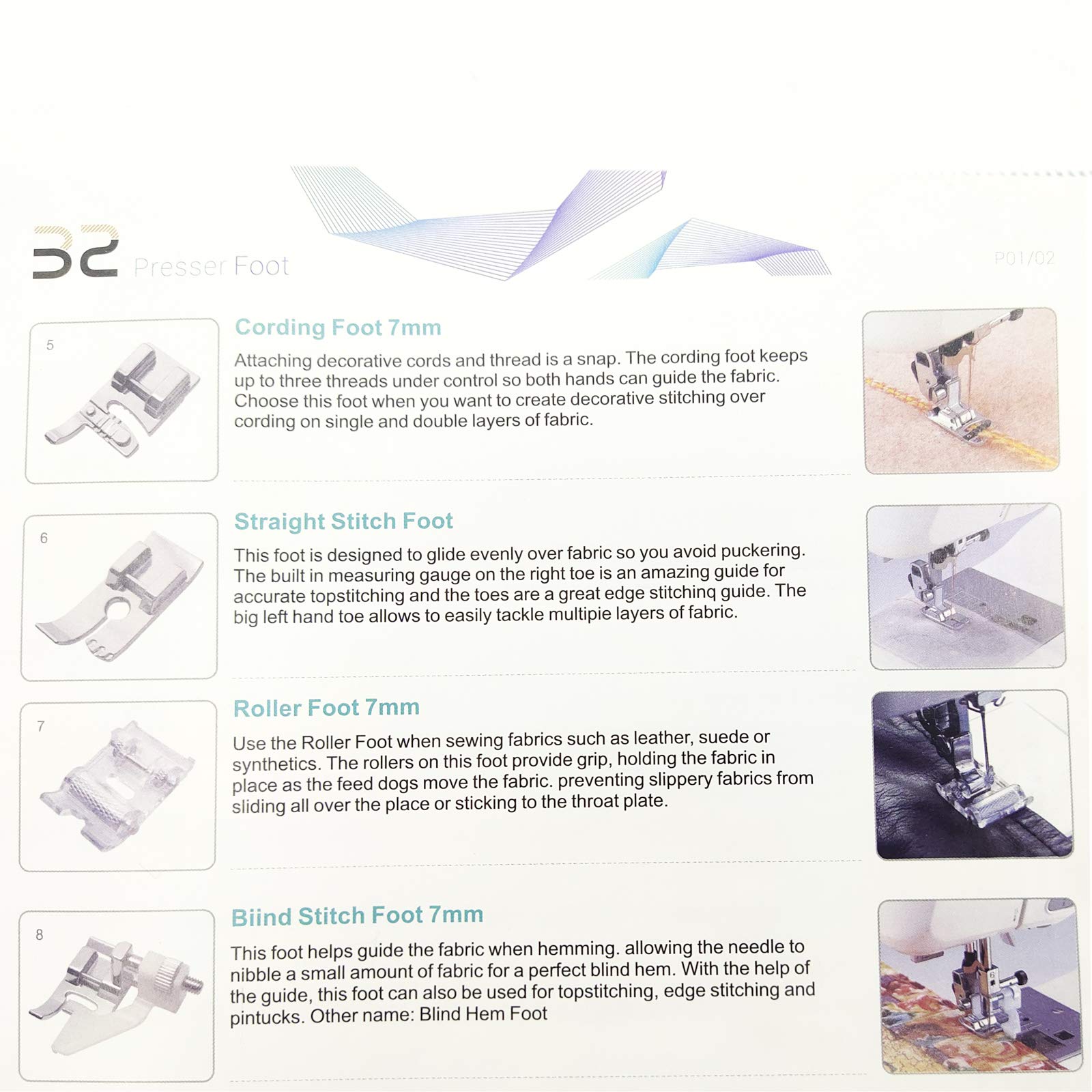 Evniset Professional 32pcs Adapter Sewing Machine Foot Kit Compatible Brother, Babylock, Singer, Elna, etc Multi-Function Sewing Machine (Presser Feet Set)
