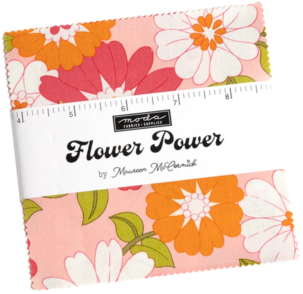 Flower Power Charm Pack by Maureen McCormick; 42-5" Precut Fabric Quilt Squares