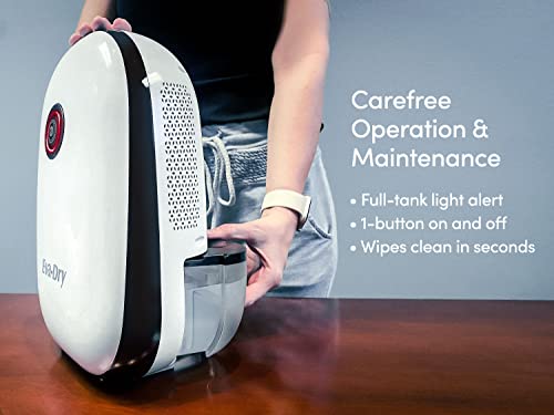 Eva-Dry Air Dehumidifier for Home – Portable Dehumidifier for Small & Medium Spaces Up to 2,500 Cubic Ft. – Quiet Dehumidifier for Basements, RVs, Bathrooms, Laundry Rooms, Campers, Bedrooms, & More