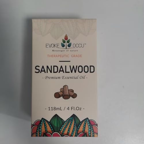 EVOKE OCCU Sandalwood Essential Oil 4 Fl Oz, Pure Sandalwood Oil for Diffuser Candle Soap Making - 118ml