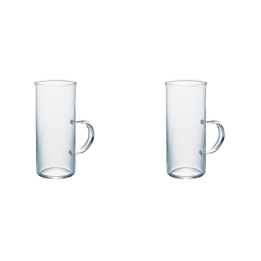Hario Heat Resistant Glass Mug, 260ml, Clear (Pack of 2)