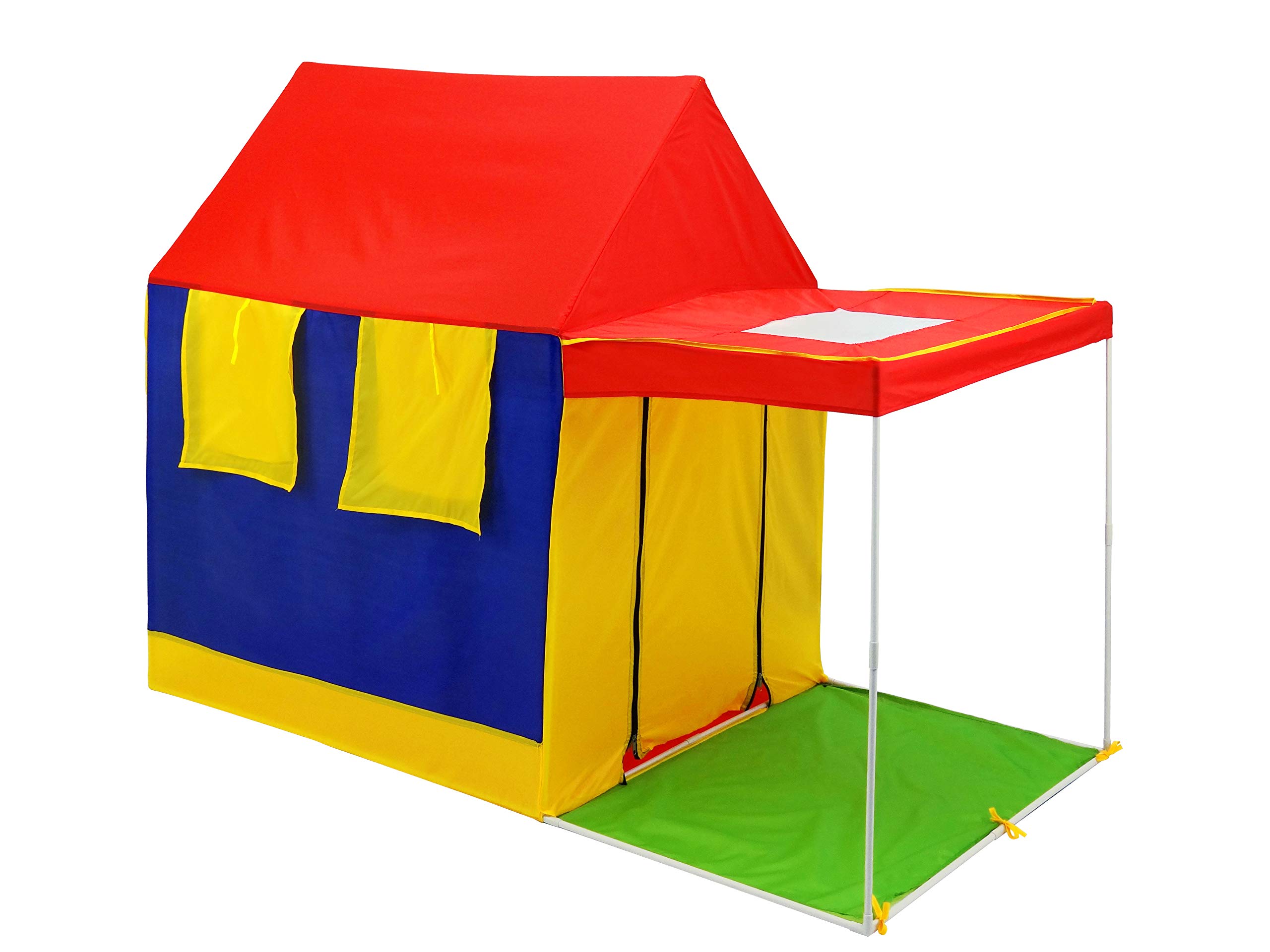 GigaTent MY FIRST SUMMER HOUSE PLAY TENT 4 LARGE WINDOWS with SKYLIGHT Pitch roof designed to look like a real house Easy to set up