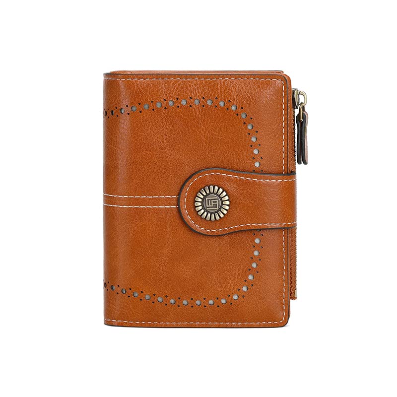 JEVIYO Ladies Credit Card Holder Phone Wristlet Clutch Wallet for Women Brown Wallet