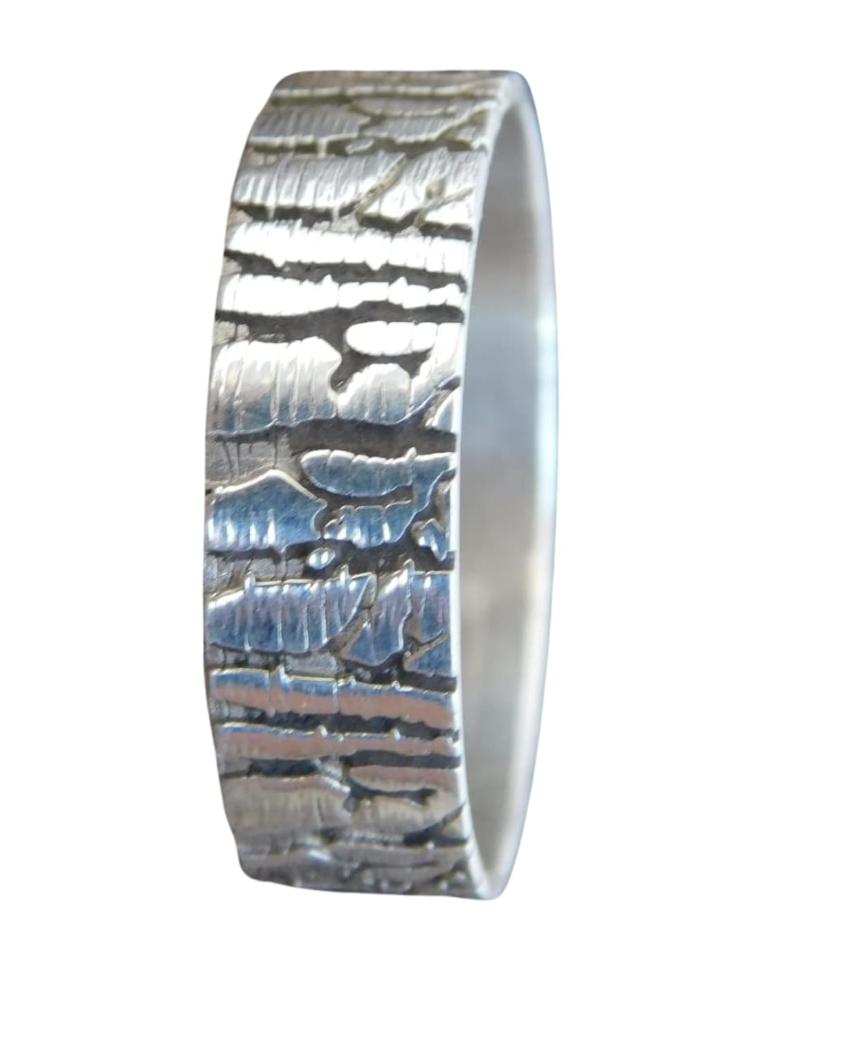 Forest band ring, Wedding Band, Forest Jewelry, 925 Sterling Silver Engraved Ring, Birch Tree Ring, Designs Hammered Tungsten, Gift, silver band ring (13)