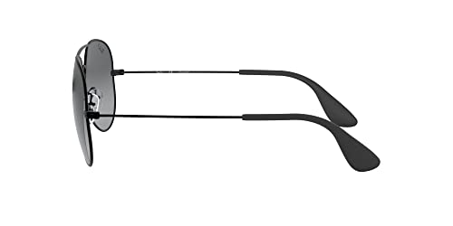 Ray-Ban RB3558 Aviator Sunglasses, Black/Polarized Light Grey Gradient Grey, 58 mm