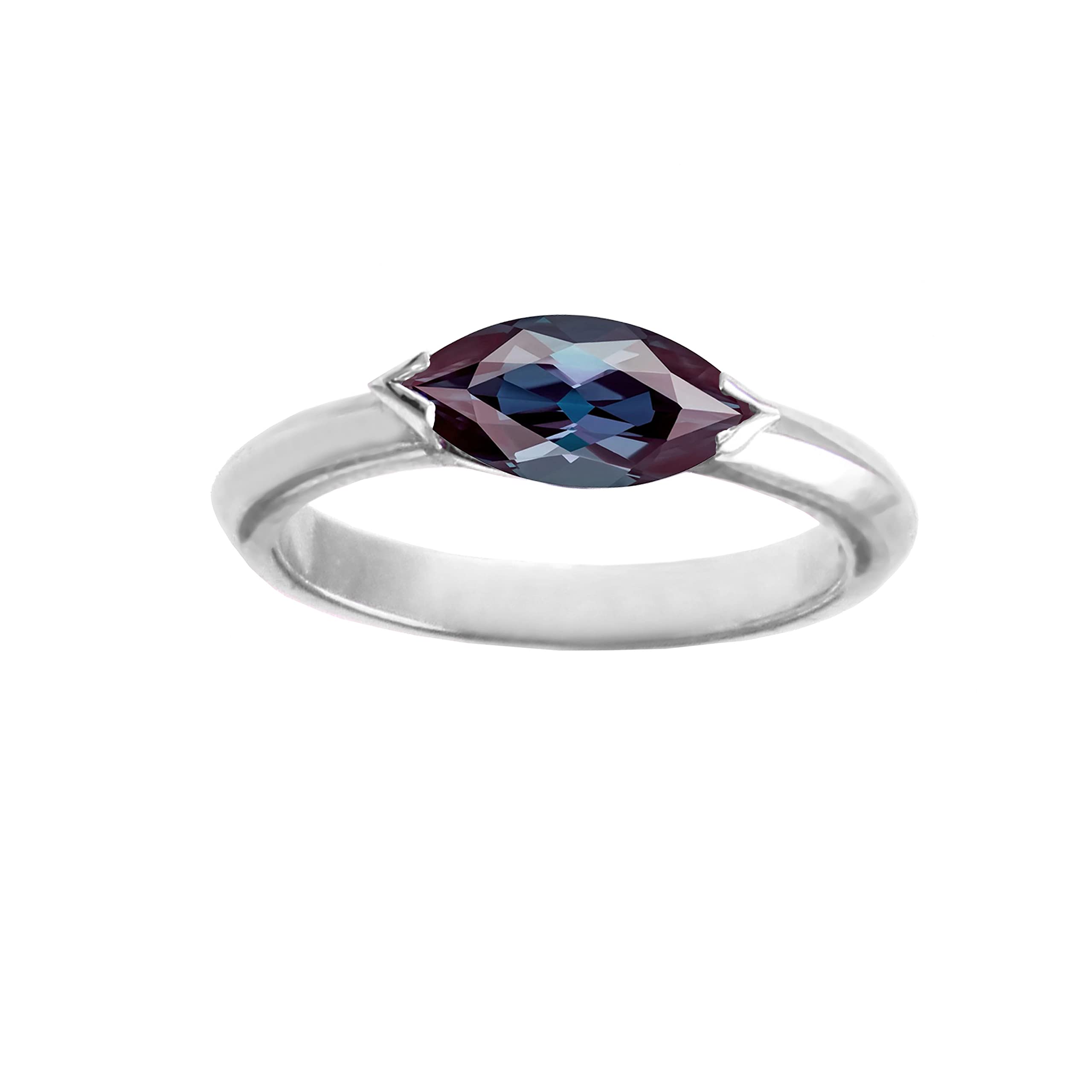 Foreverblings alexandrite ring marquise shaped ring color changing stone gift for her june birthstone ring solitaire ring (11)
