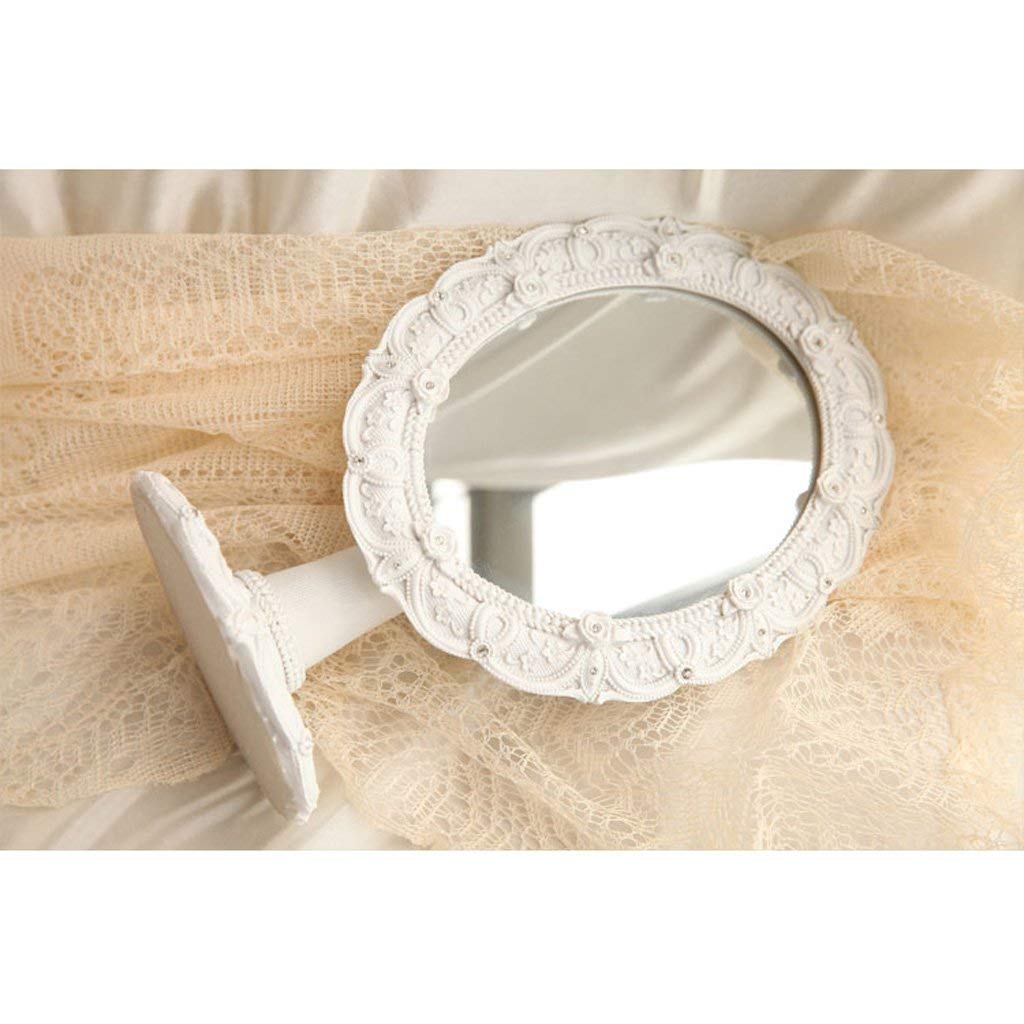 GUOSHUCHE Nordic Bathroom Mirror Creativity Continental Resin Desktop Computer Princess Mirror HD Birthday Gift
