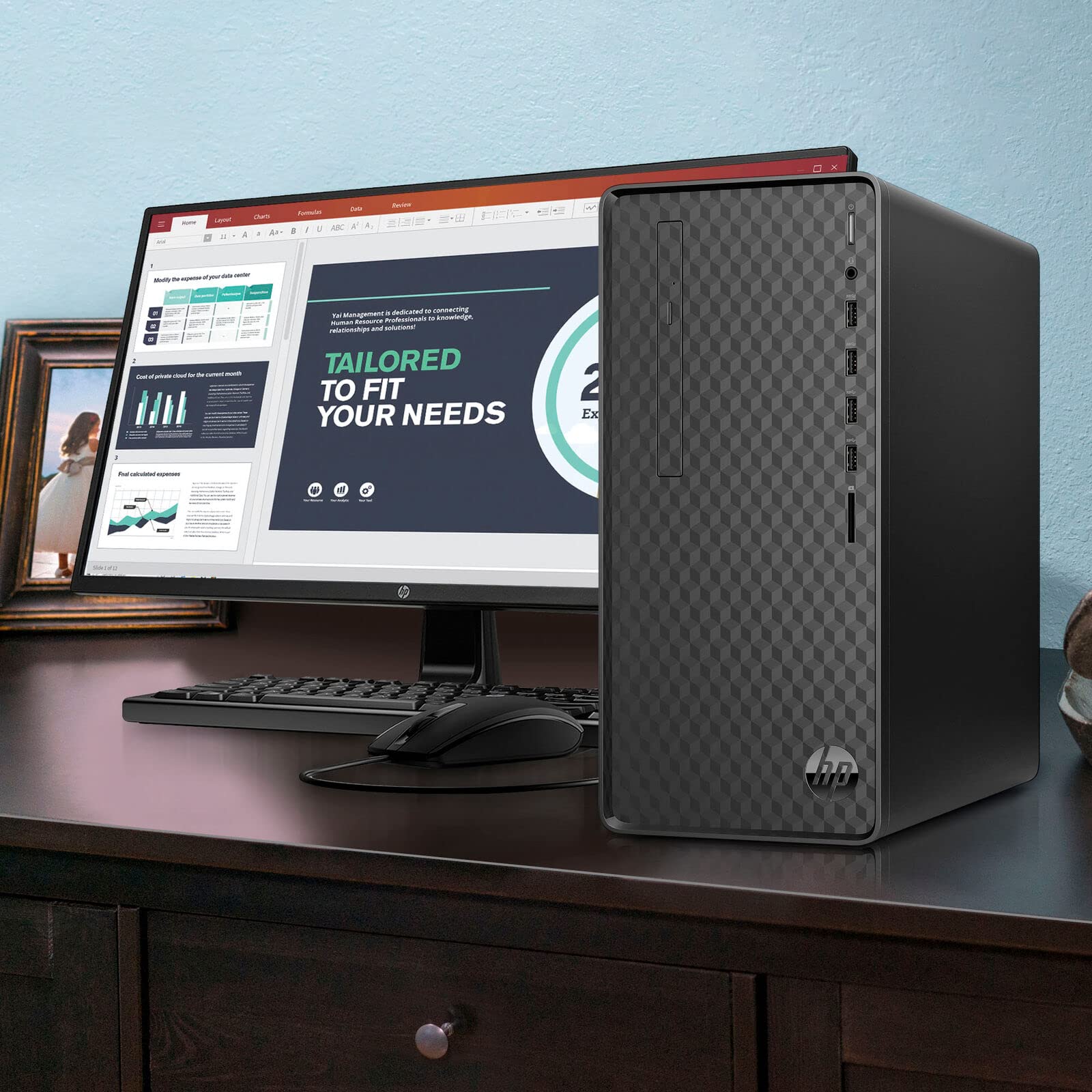 HP 2023 Newest Desktop, AMD Ryzen 5 5600G Processor, AMD Radeon Graphics, 12GB DDR4 RAM, 512GB SSD, Wired Keyboard and Mouse Combo, Windows 11 Home