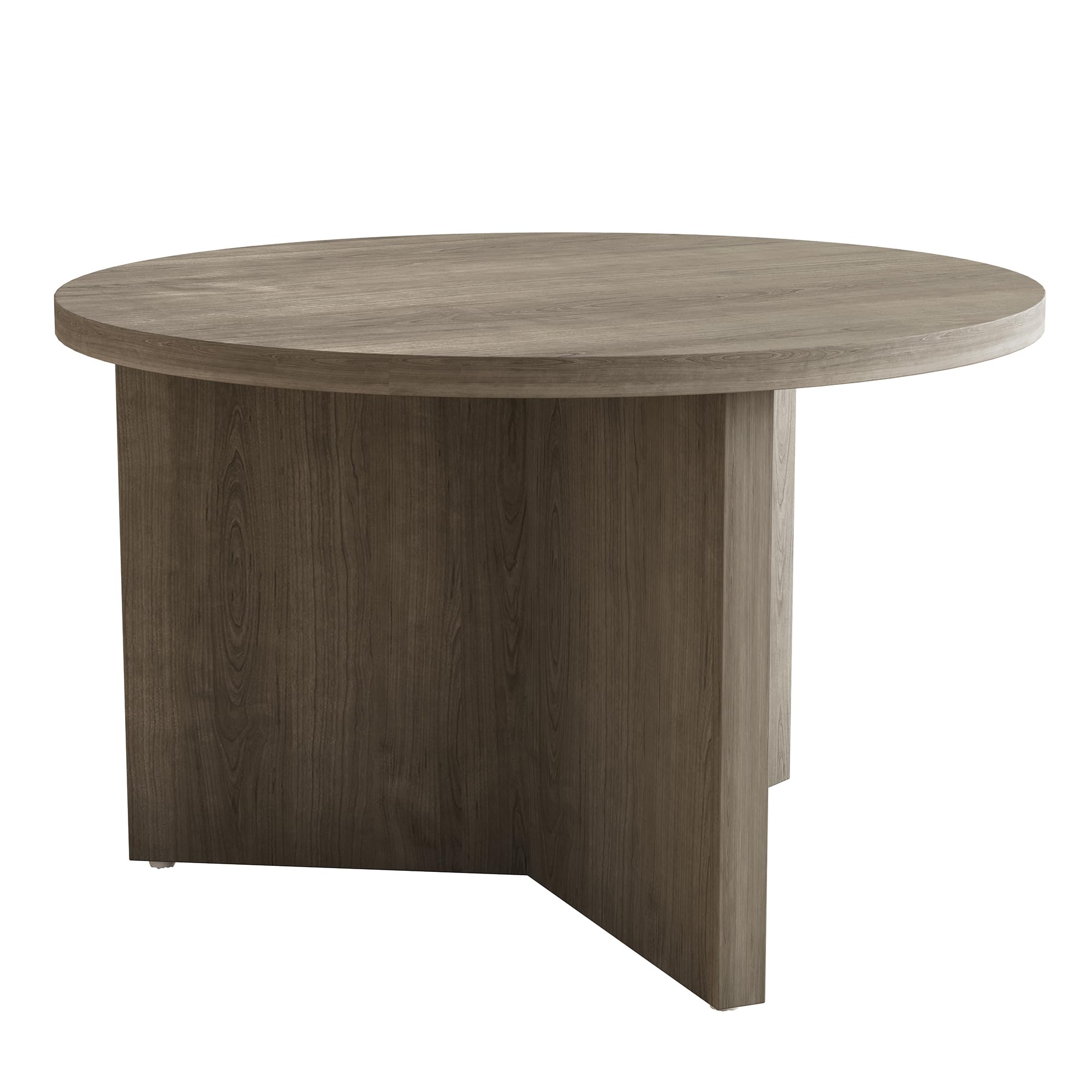 Luoxiao Coffee Table for Small Space, Minimalist Modern Table for Living Room, Durable & Sturdy Small Round End Table with Adjustable Feet Pads, Wood