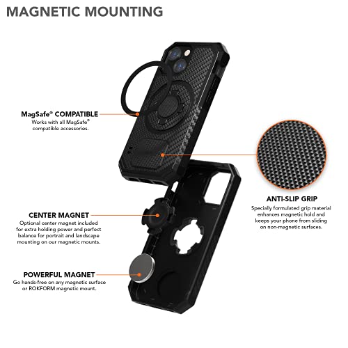 Rokform - iPhone 13 Mini Rugged Case + Low Pro Magnetic Phone Mount