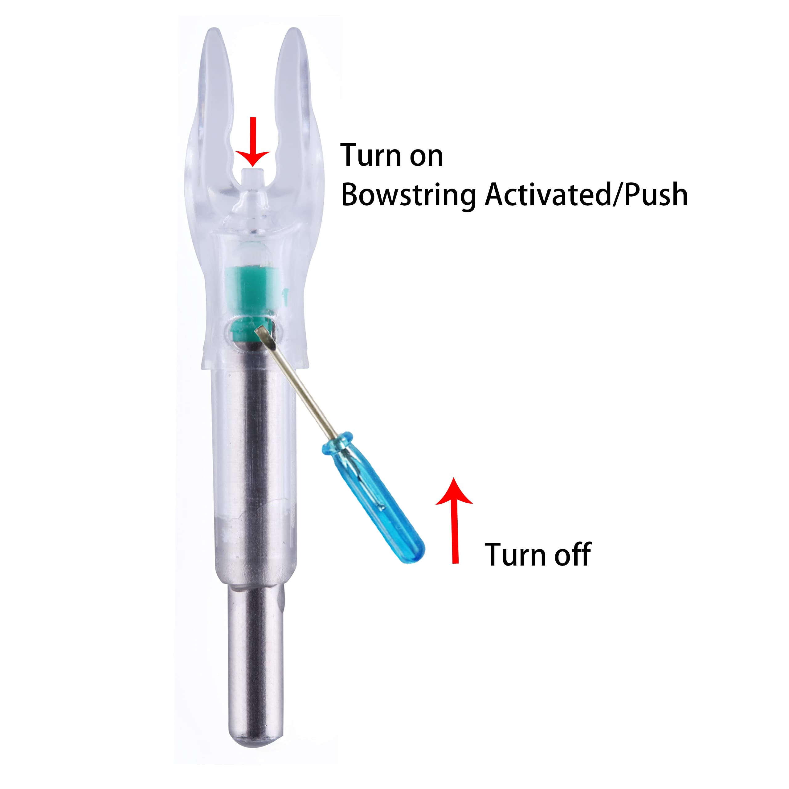 G Arrow Lighted Nock 4.2mm LED Nock with Screwdriver Universal Fit for Arrows with .165" & .204” Inside Diameter,3 Pack (Green)
