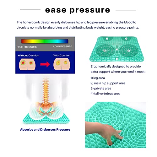Zen Virtuoso Gel Seat Cushion for Tailbone Support and Relief from Butt and Back Pain and Pressure - Cushions are Large Thick and Comfortable - Ideal for Office Chairs Driving Travel and Long Sitting