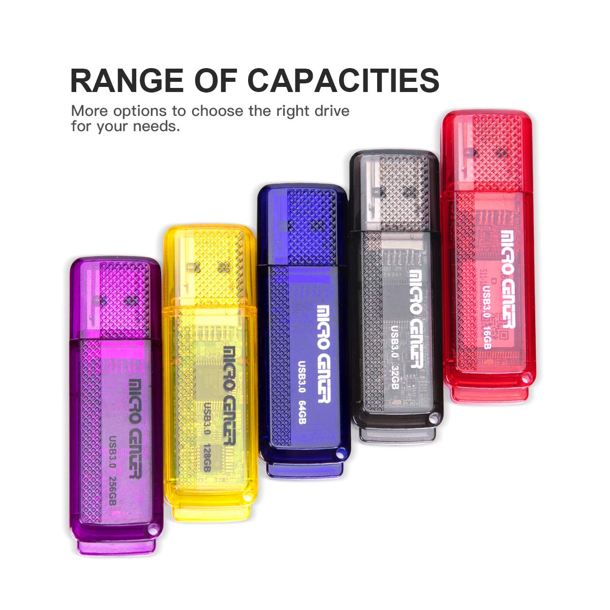 Micro Center SuperSpeed 2 Pack 32GB USB 3.0/USB3.1 Gen1 Flash Drive Gum Size Memory Stick Thumb Drive Data Storage Jump Drive (32G 2-Pack)