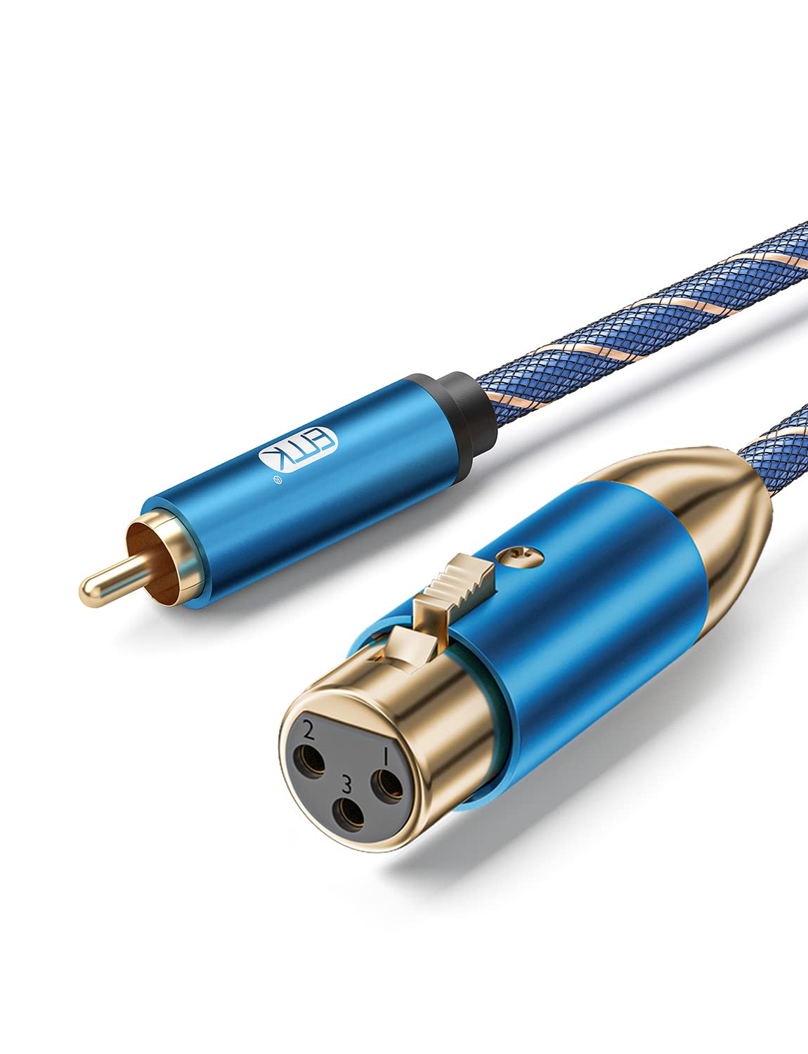 EMK XLR to RCA Cable, Microphone Cable Nylon Braid XLR Female to RCA Male HiFi Audio Cable for Home Theater,Microphone,Mixers,Amplifiers,Speaker,Hi-Fi Systems (5ft/1.5m)