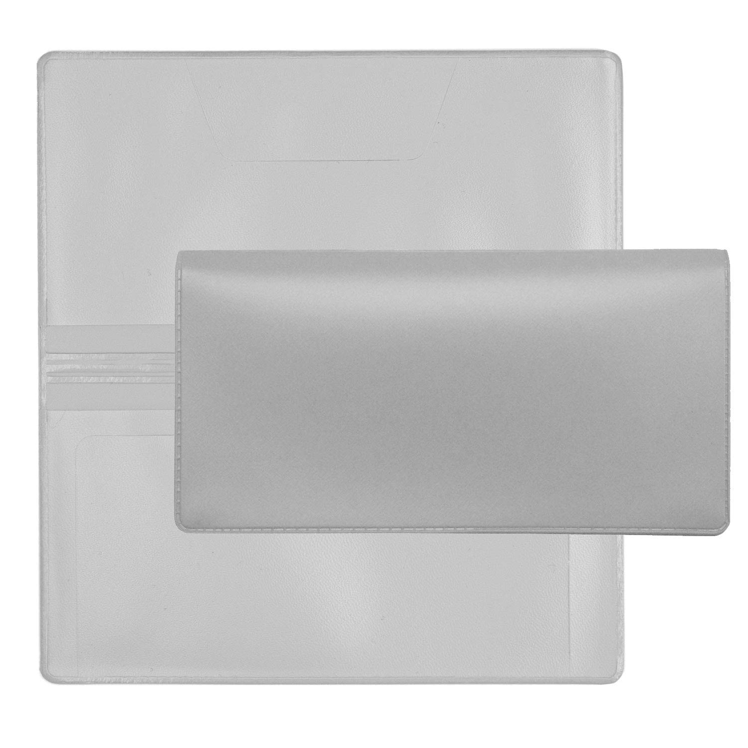 Grey Vinyl Checkbook Cover, Top Tear Personal Vinyl Checkbook Cover