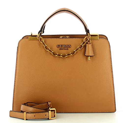 GUESS Womens Kristle Girlfriend Satchel, Caramel, One Size US