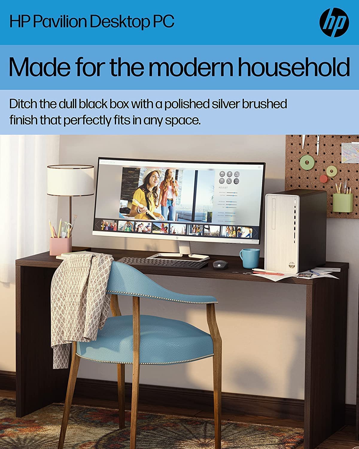 HP 2023 Newest Pavilion Desktop PC, AMD Ryzen 7 5700G (8 cores), 32GB RAM, 2TB SSD, 2TB HDD, AMD Radeon Graphics, Wi-Fi, Bluetooth, Keyboard and Mouse Combo, 9 USB Ports, Windows 11 Pro, Silver