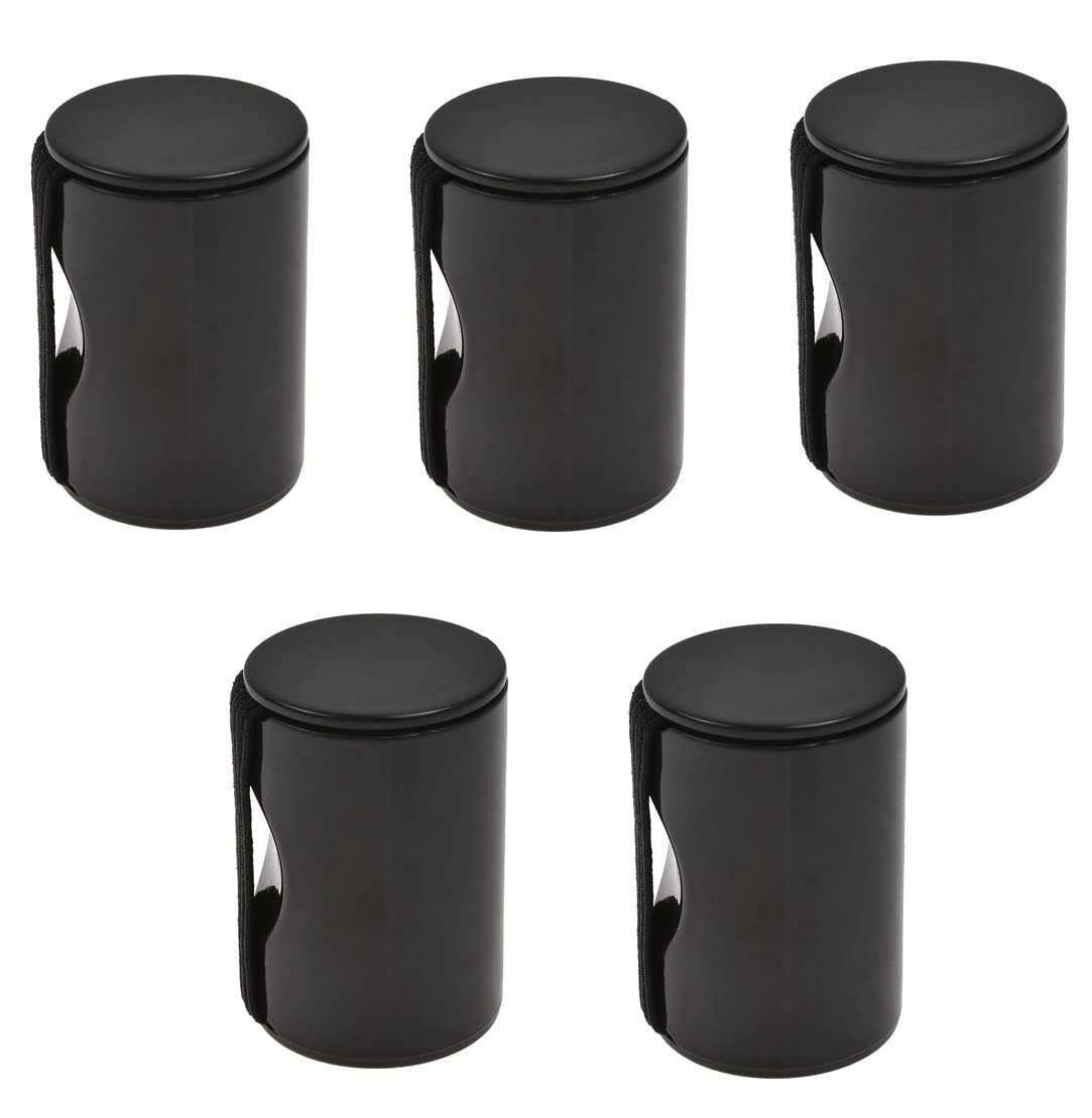 Jiayouy Black Rhythm Sand Shaker Finger Ring for Acoustic Guitar, Ukulele Set of 5
