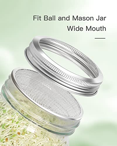 RAYPLE Sprouting Jar Kit, 2 Wide Mouth Mason Jars, Premium Stainless Steel Screen Sprout Lids, Blackout Sleeves, Tray, Stand, Sprouting Kit for Growing Broccoli,Alfalfa,Mung Bean