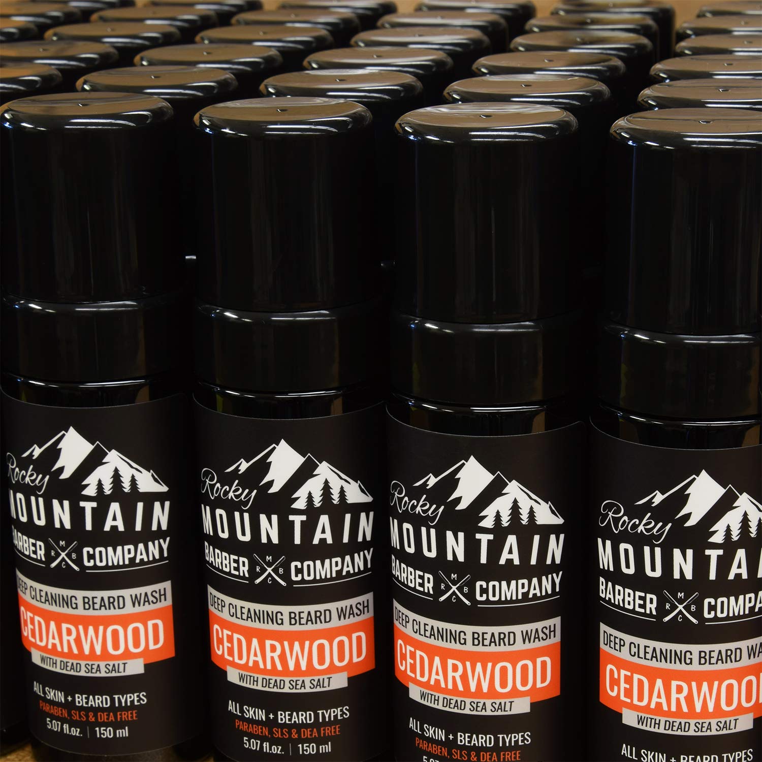 Foaming Cedarwood Beard Wash - With Cedarwood Essential Oil, Vitamin B5 & Dead Sea Salt β 5 oz by Rocky Mountain Barber Company