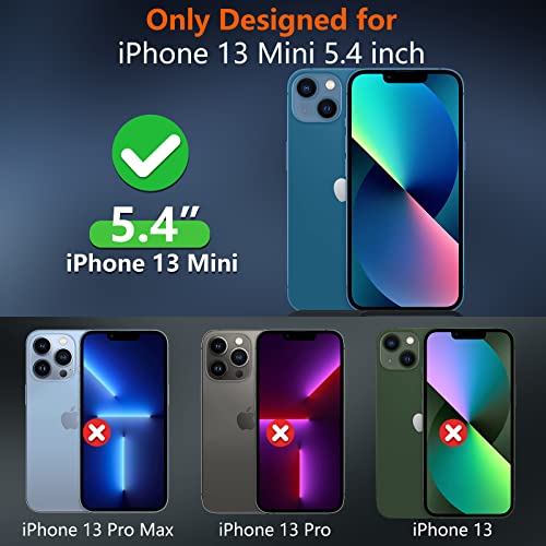SPIDERCASE for iPhone 13 Mini Case, [10 FT Military Grade Drop Protection] [Crystal Clear] [2+Tempered Glass Screen Protector] [Not Yellowing] Shockproof Slim Thin Case, Clear