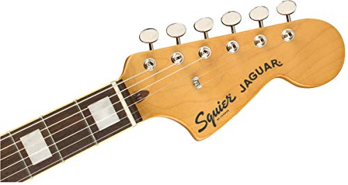 Fender Squier Classic Vibe '70s Jaguar - Black Bundle with Gig Bag, Instrument Cable, Tuner, Strap, Strings, Picks, and Austin Bazaar Instructional DVD