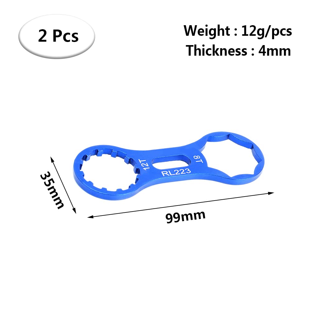 HENGRUNBANG 2 Pcs Double Head Front Fork Cap Wrenchs Bicycle Front Fork Cap Removal Tools Bike Fork Repair Tools for Mountain Bike