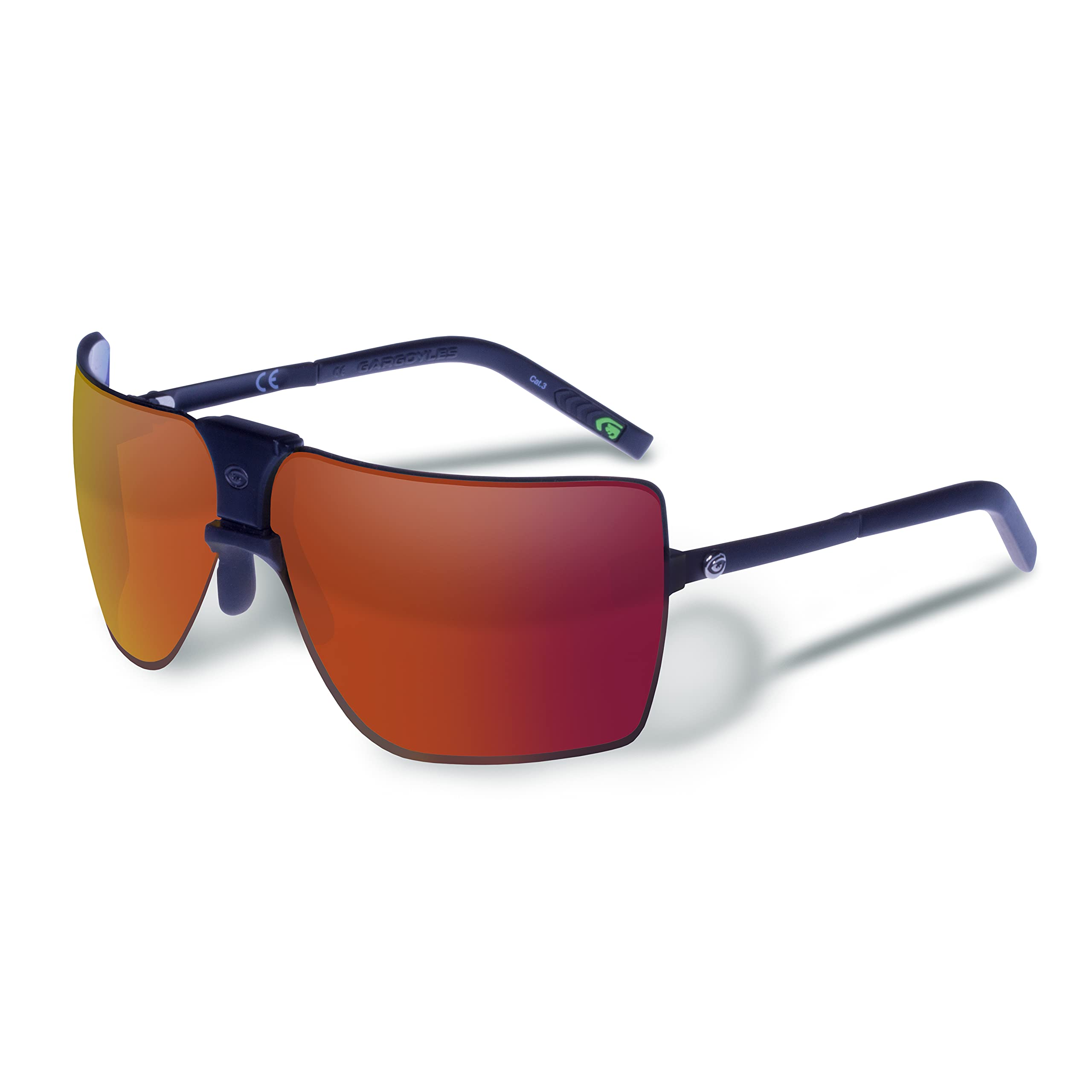 Gargoyles Men's Classic wrap Sunglasses, Matte Black/Red, 70mm
