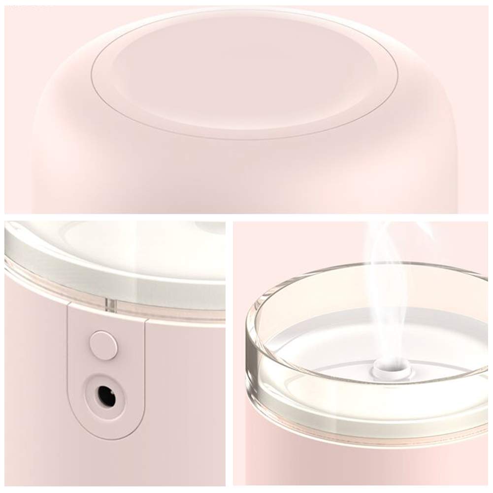 HARPAT Humidifier USB Small Humidifier 280ml Ultrasonic Portable Mini Humidifier with LED 4Hours Auto Shut Off for Home, Office, Yoga Pink