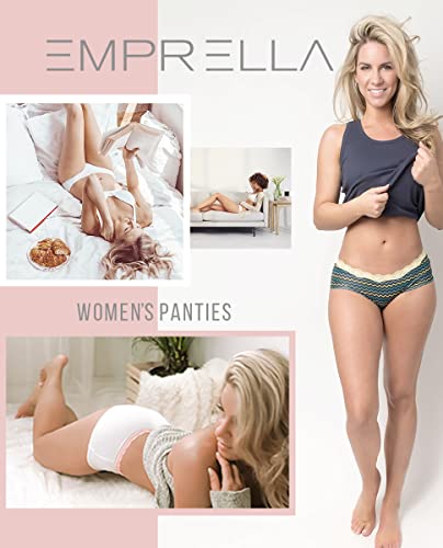 Emprella Cotton Underwear Set for Women, 5 pcs Pack Seamless Women's Underwear, Cheeky Hipster Panties, Solid Bliss, Medium